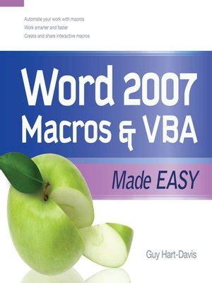 Word 2007 Macros VBA Made Easy By Guy Hart Davis OverDrive Free