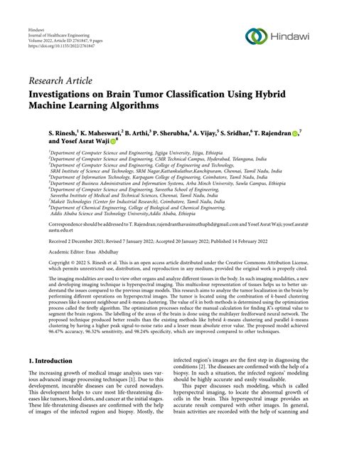 Pdf Investigations On Brain Tumor Classification Using Hybrid Machine
