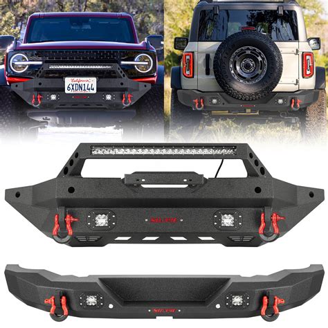 Steel Heavy Duty Off Road Ford Bronco Front And Rear Bumper Combo Kit
