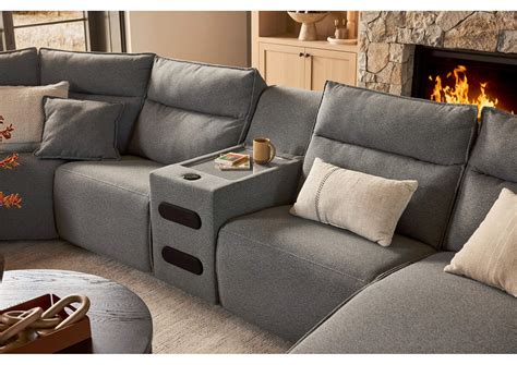 Modmax Ii 7 Piece Power Reclining Sectional With Chaise And Audio Consoles