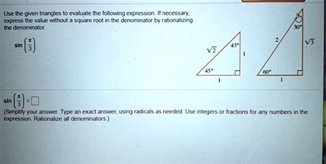 use the given triangles to evaluate the following expression if