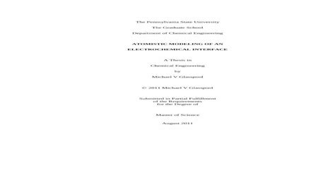 Pdf Atomistic Modeling Of An Electrochemical Interface Dokumentips