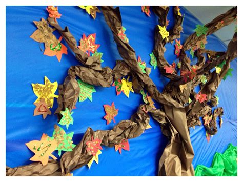 Butcher Paper Tree With Fall Leaves Paper Tree Babe Crafts Butcher Paper