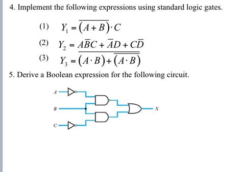 Solved 4 Implement The Following Expressions Using Standard