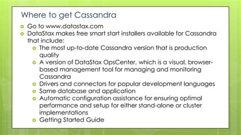 Managing Objects And Data In Apache Cassandra Ppt