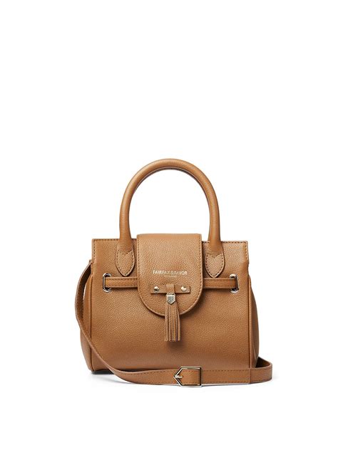 Refurbished Mini Windsor Womens Handbag Tan Leather Refavored