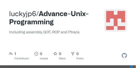 github luckyjp6 advance unix programming including assembly got rop and ptrace