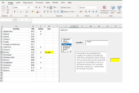 Populate Textbox With Cell Value Selected In Listbox In A Different