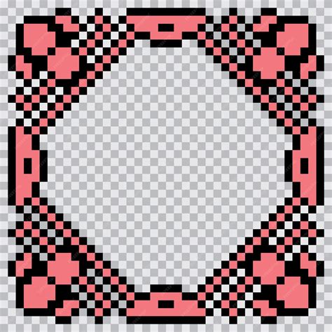 픽셀 아트 프레임 경계 템플릿 디자인 프리미엄 벡터