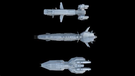 Sci Fi Three Spaceships 3d Model By 3dmode