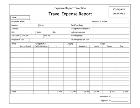 Fillable Expense Report Form Printable Forms Free Online