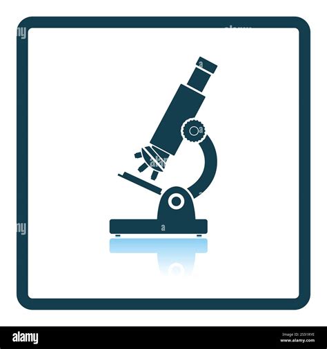 School Microscope Icon Shadow Reflection Design Vector Illustration