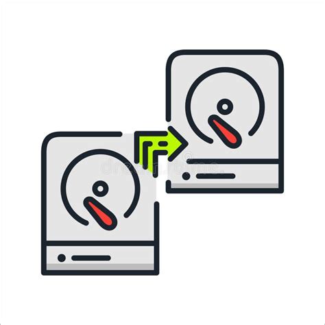 Hdd Backup System Icon Color Illustration Design Stock Vector