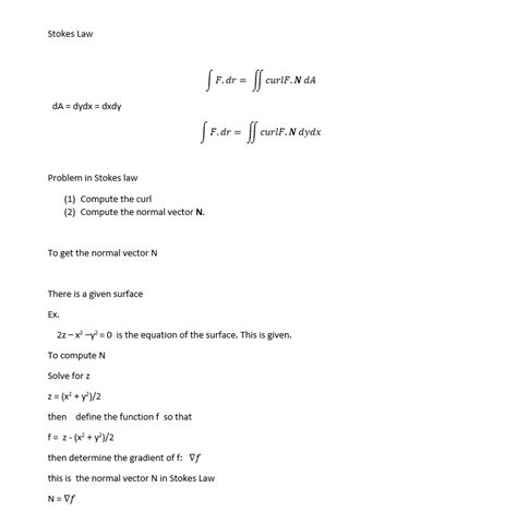 solved stokes law âˆ® f Â· dr âˆ¬ curl f Â· da da dydx dxdy âˆ