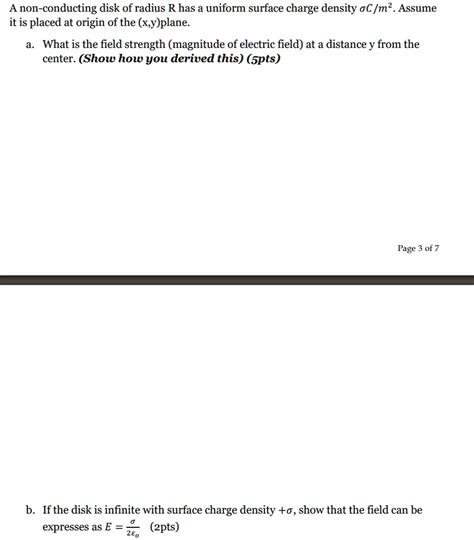 [get answer] a non conducting disk of radius r has a uniform surface