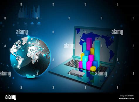 Graph In Computer Stock Photo Alamy