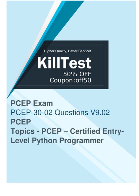 Killtest Python Institute Pcep 30 02 Exam Questions Learn To Prepare For The Pcep 30 02 Exam