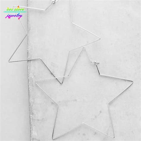 Новинка супер сексуальные уникальные серьги кольца с золотой звездой 10 см большие серьги для