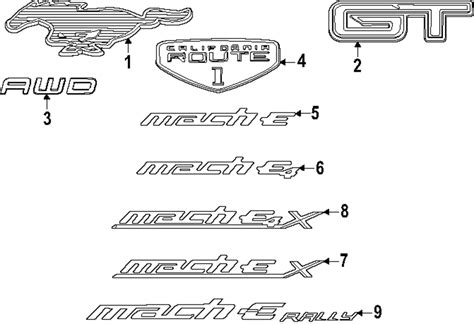 2021 2025 Ford Mustang Mach E Emblem Lj8z 9942528 E Awesome Parts Ford