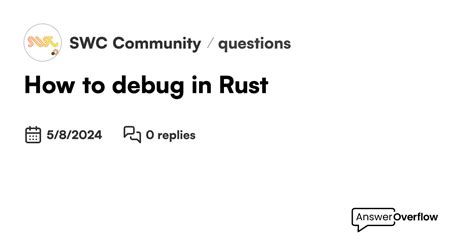 How To Debug In Rust Swc Community