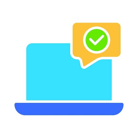 Premium Vector Laptop With Check Mark Line Icon Confirmation Verification Touchpad Technology