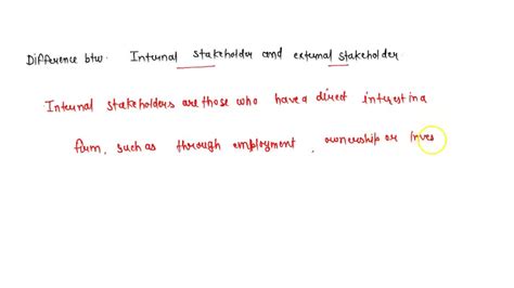 Solved Different Between Internal Stakeholder And External Stakeholder