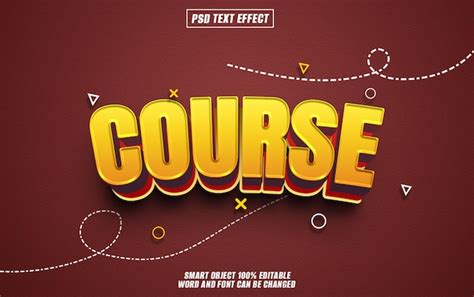 Premium Psd Course Text Effect Font Editable Typography 3d Text