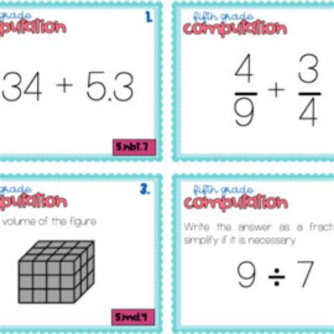 5th Grade Math Review Eog Preparation Computation Problems Classful