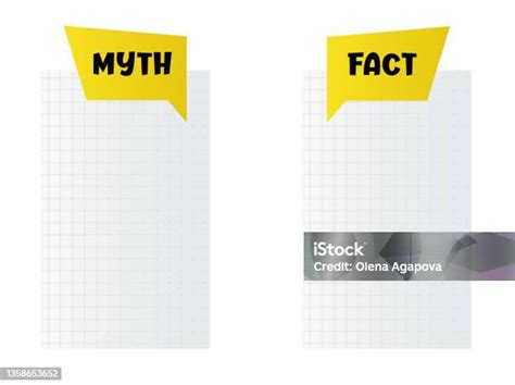 신화와 사실은 서명합니다 오해 대 텍스트프레임이 있는 팩트 헤더 디자인 사실 또는 거짓 사실 거품 어떤 목적을 위해 종이 찢어진