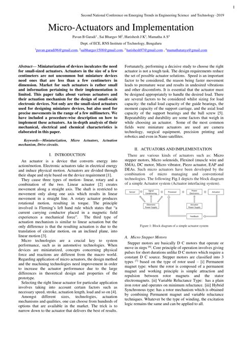 Pdf Micro Actuators And Implementation