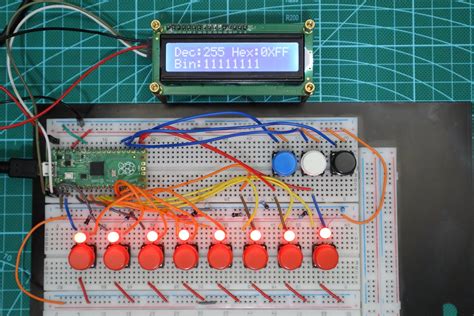 binary to hexadecimal and denary converter on raspberry pi pico 5