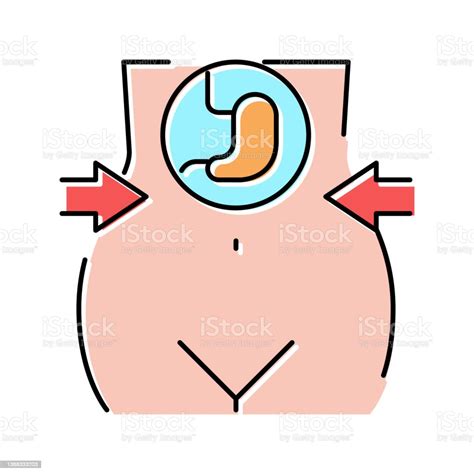 체중 감량 색상 아이콘 벡터 일러스트레이션을 위한 위장 감소 Bariatrics에 대한 스톡 벡터 아트 및 기타 이미지 Bariatrics 건강관리와 의술 과도