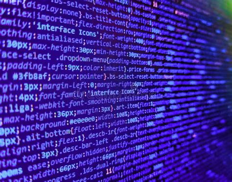 Modern Tech Minificated Web Development Javascript Code Close Up In