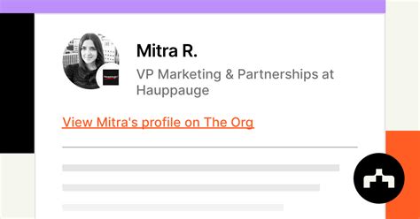 Mitra R Vp Marketing And Partnerships At Hauppauge The Org
