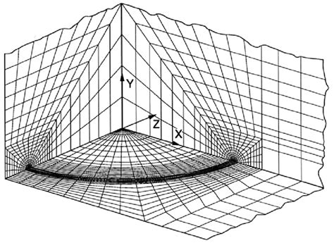 Refined Finite Element Model Of A Surface Or Corner Cracked Cracked