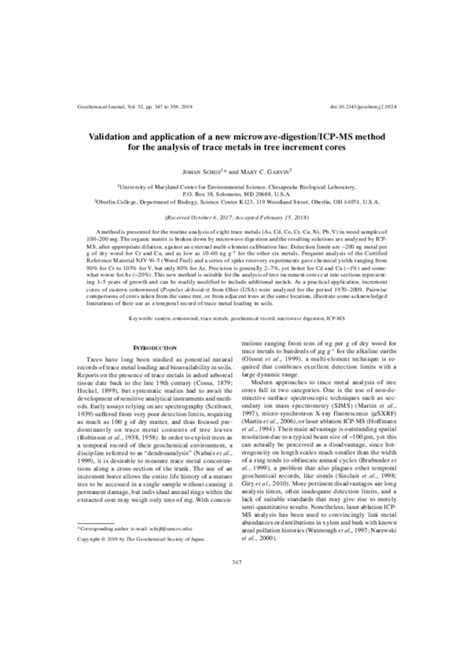 Pdf Validation And Application Of A New Microwave Digestionicp Ms