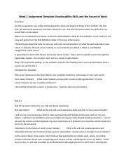 WRK100 Week 2 Assignment Docx Week 2 Assignment Template Employability Skills And The Future