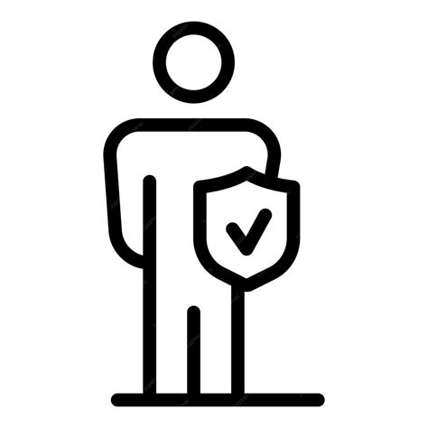 Premium Vector Protected Human Icon Outline Protected Human Vector Icon For Web Design