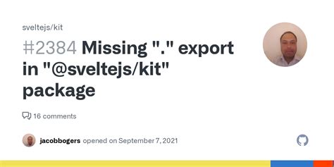 Missing Export In Sveltejs Kit Package Issue 2384 Sveltejs