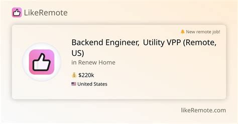 📩 Backend Engineer Utility Vpp Remote Us At 🏢 Renew Home Salary 💰