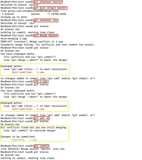 Git Merge 冲突解决 Zkx98 博客园