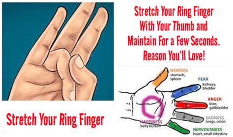 Stretch Your Ring Finger With Your Thumb And Maintain For A Few Seconds