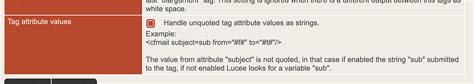 is there an env app cfc setting for tag attribute values dev