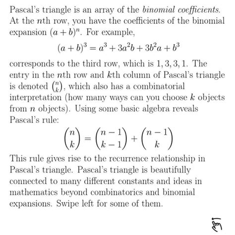 Pascals Triangle Is An Array Of The Binomial Coefficients At The Nth Row You Have The
