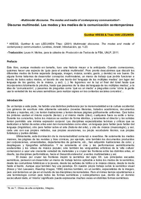 Pdf Multimodal Discourse The Modes And Media Of Contemporary