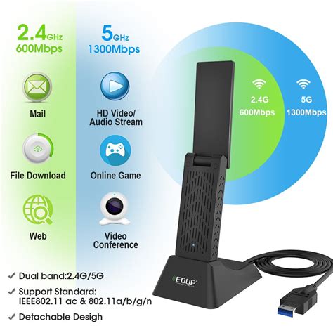 Edup 1900mbps Usb Wifi Adapter Dual Band 2 4ghz 5g Grandado