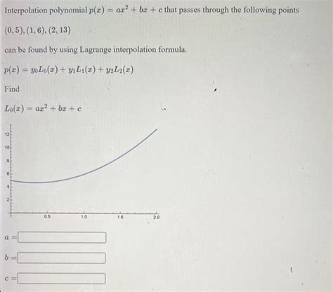 Solved Interpolation Polynomial P X Ax Bx C That Passes Chegg