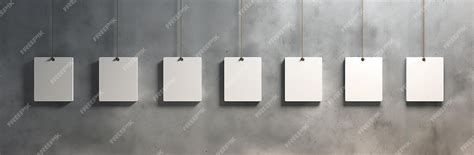 Premium Ai Image Mockup Placeholder Tags On The Wall Using Grey Wall