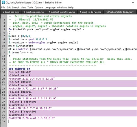Create Keyframes From An Excel Spreadsheet Page 2 Autodesk Community
