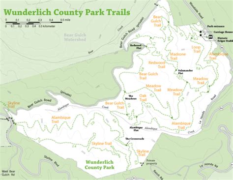 Wunderlich Park Trails County Of San Mateo Ca